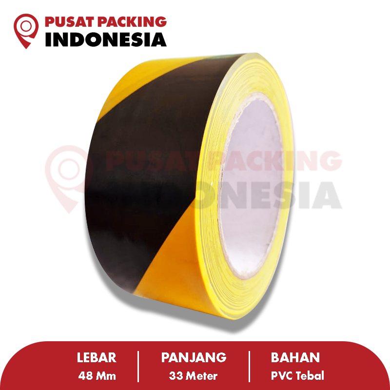 Jual Lakban Police Line / PVC Marking Tape / Lakban Hitam Kuning 48 mm ...
