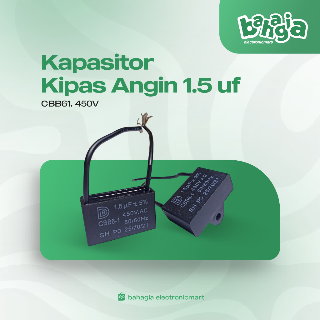 Jual capasitor kapasitor kipas angin kotak 1.5 uf 1.5uf | Shopee Indonesia
