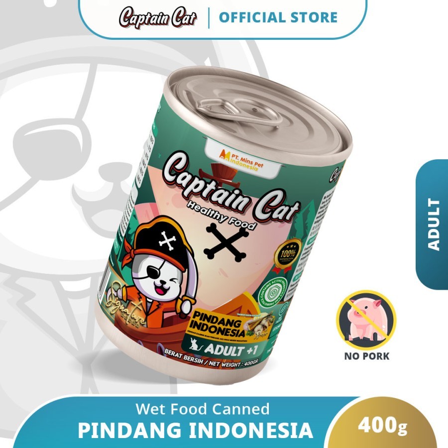 Jual CAPTAIN CAT Wet Food Canned Signature Adult - 400gr | Shopee Indonesia