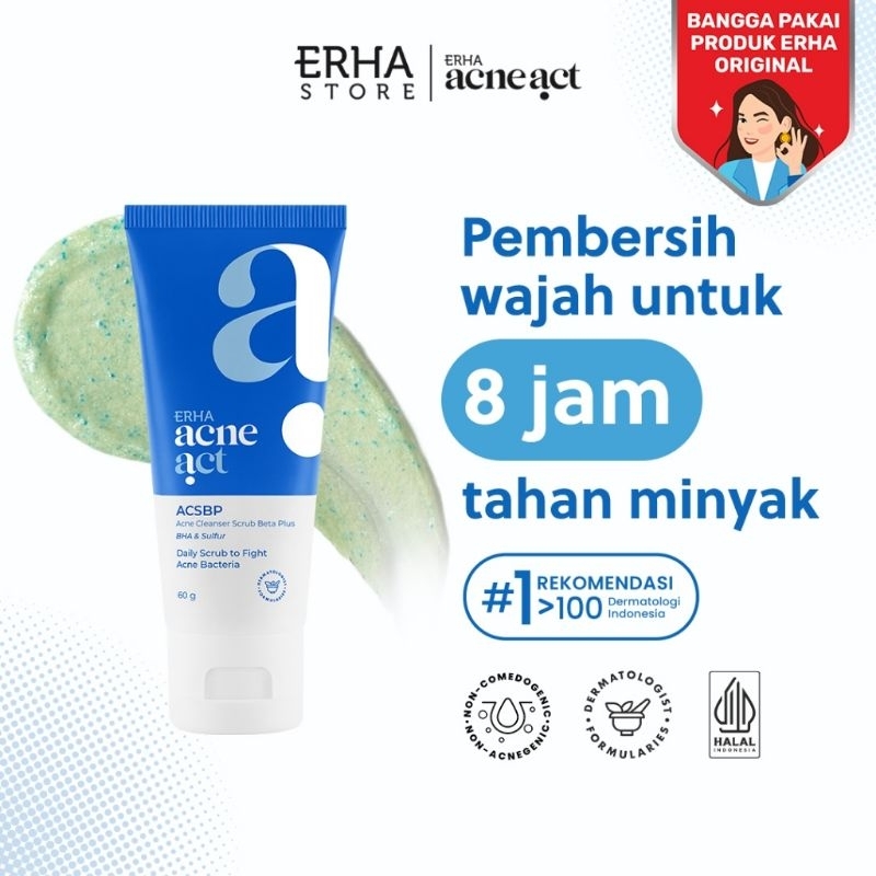 Jual ERHA ACNE ACT DAILY SCRUB TO FLIGHT ACNE BACTERIA 60 G | Shopee ...