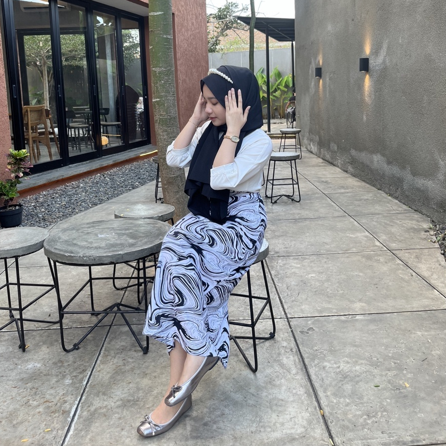 Jual ocha.store1 - Rok Span Korean Style Marble Belah Samping ( REAL ...