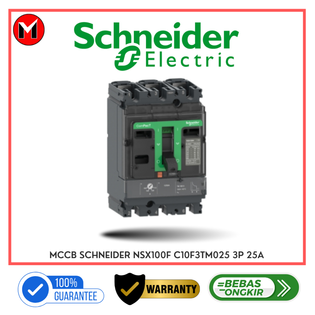 Jual MCCB SCHNEIDER 25A/32A/40A/63A NSX100F 3P ORIGINAL SNI BREAKER ...