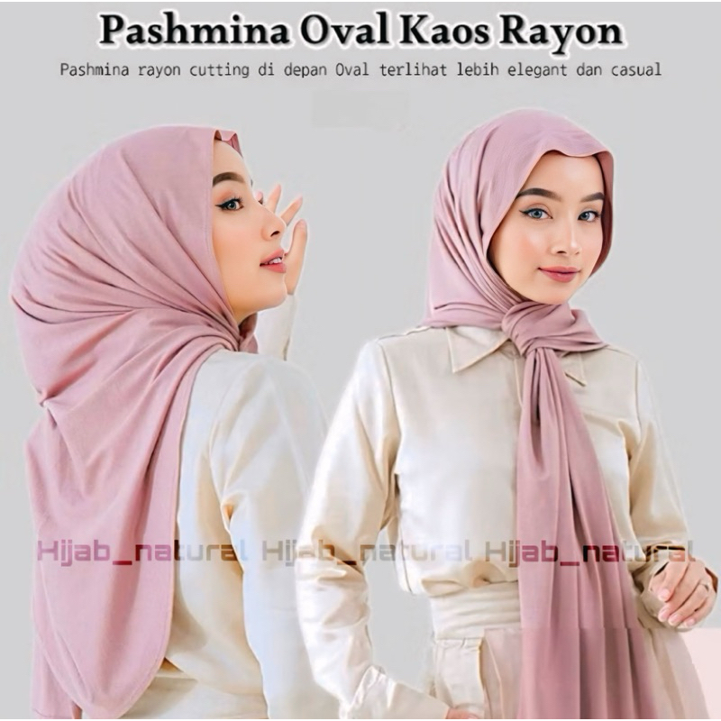 Jual Pashmina Rayon Kaos Oval Shawl by -Hijab Natural- Pashmina Kaos ...