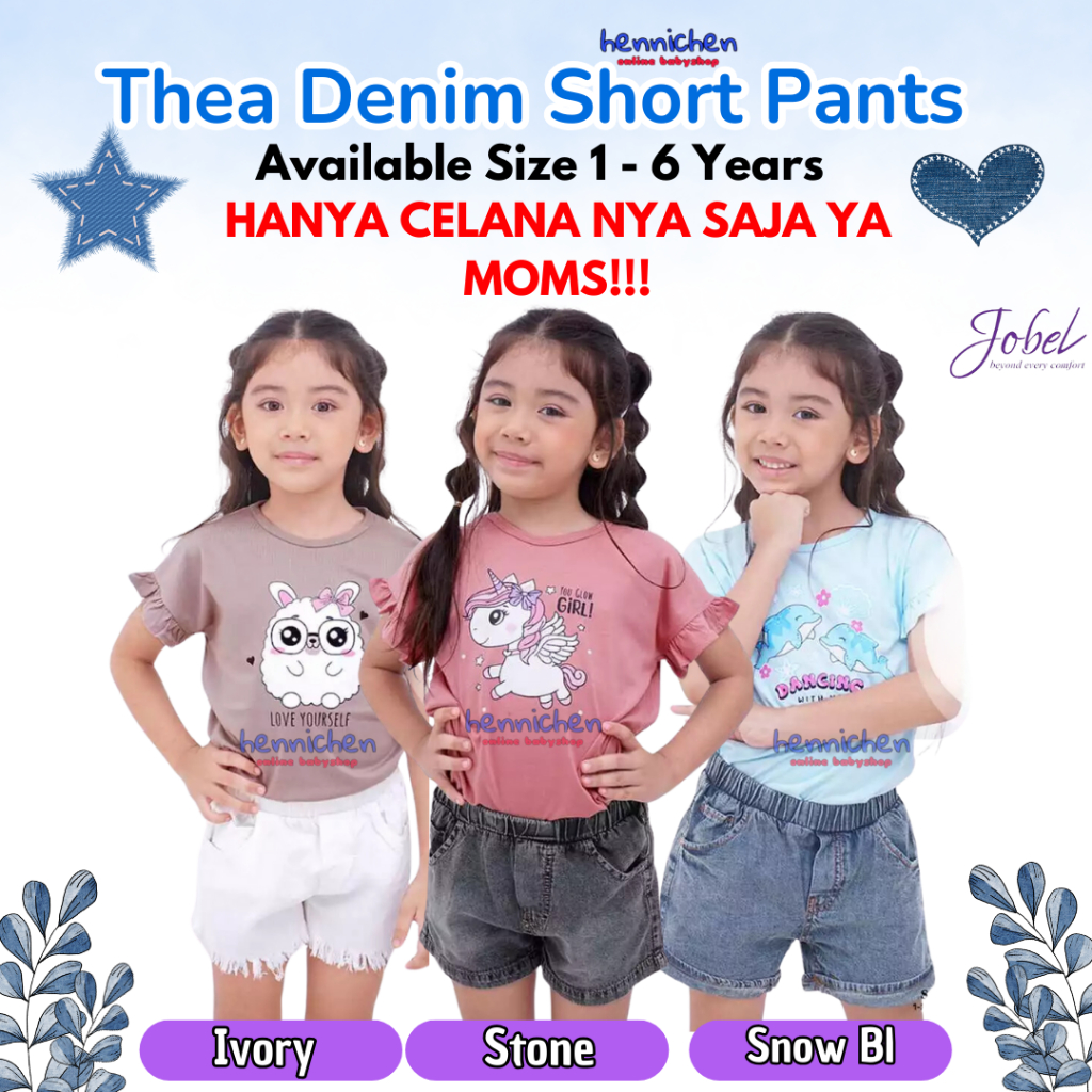 Jual KAZEL Jobel Thea Denim Short Pants (1Pcs) 1-6Tahun | Shopee Indonesia