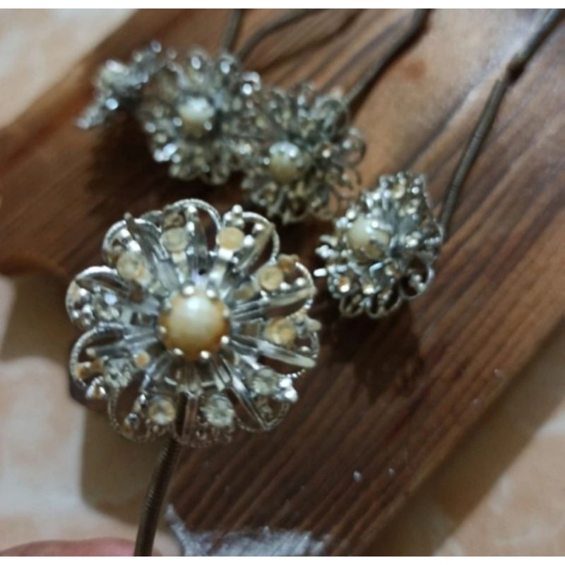 Jual Tusuk Konde kuno Cunduk Mentul Jadul tua lapis perak 22cm minus ...