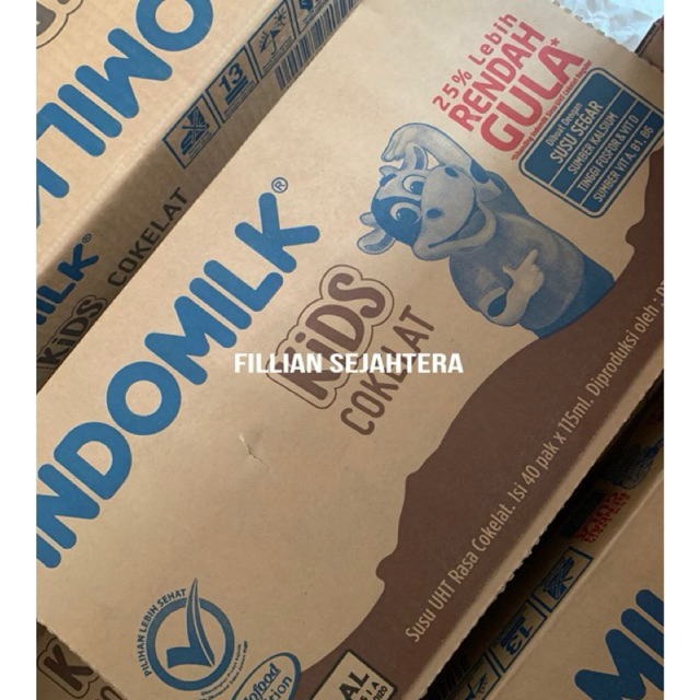 Jual INDOMILK COKELAT LESS SUGAR / UHT RENDAH GULA 115ml KARTONAN ...