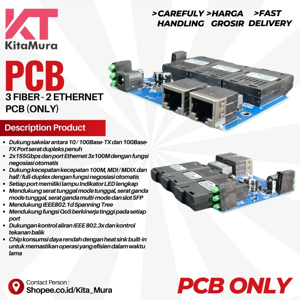 Jual PCB 3F2E AAB port Fiber Optik PCB Board Saja Tanpa Adaptor Single ...