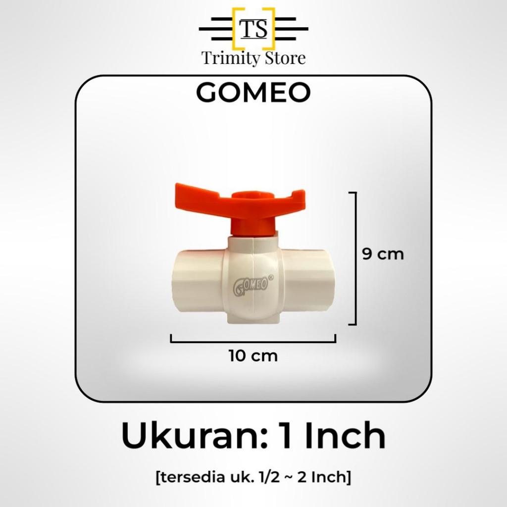 Jual GOMEO Ball Valve / Stop Kran PVC Putih Ukuran 1 Inch | Shopee ...