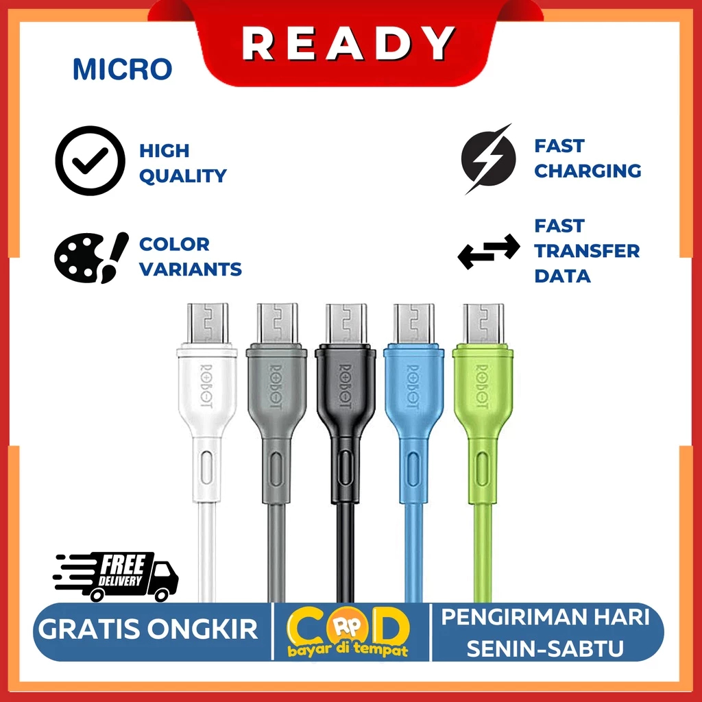Jual Kabel Data 2A Real Non Packing Usb Micro android 1 Meter Warna ...