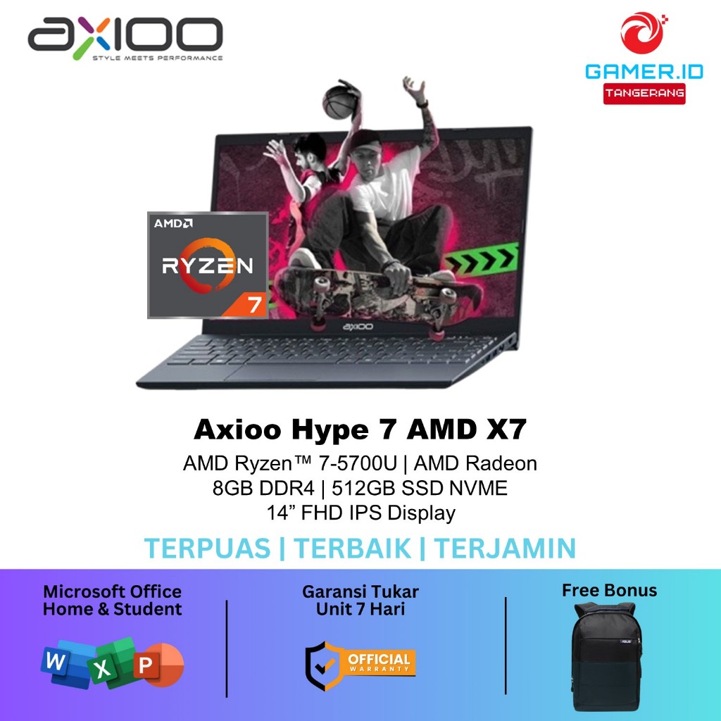 Jual Axioo Hype 7 AMD X7 Ryzen 7 5700 ram 16gb 512gb Windows 11 layar ...