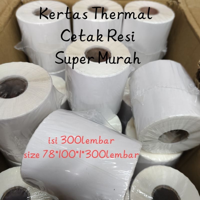 Jual Kertas Thermal Cetak Resi Kertas Termal Print Resi isi 300 lembar ...