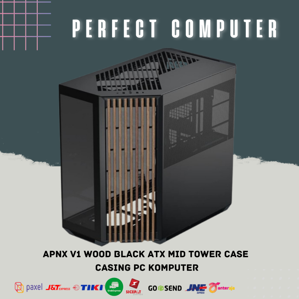 Jual CASING APNX V1 Wood Black ATX Mid Tower PC Komputer | Shopee Indonesia