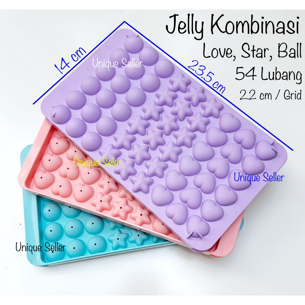 Jual Cetakan Jelly Puding Es Batu Love Hati Bintang Star Bunga Flower ...