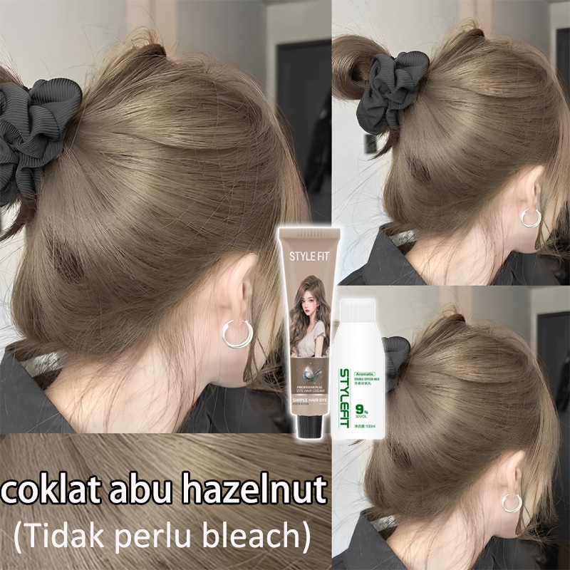 Jual [ Ready Stock ] STYLE FIT Cat rambut Hazelnut Grey Brown*200ml ...