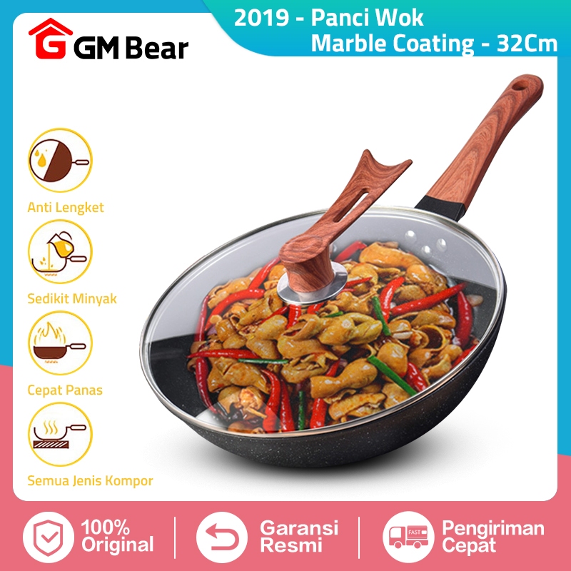 Jual GM Bear Wajan Penggorengan Marble 32cm 2019 - Fry Pan Marble 32cm ...
