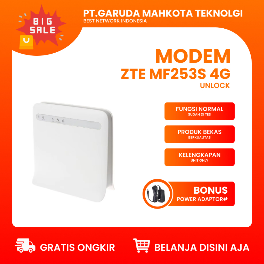 Jual Modem ZTE MF253S Wifi 4G LTE Unlock All Router Second | Shopee ...