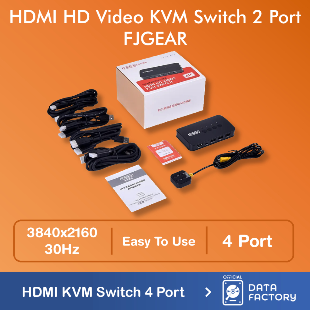 Jual HDMI HD Video KVM Switch 4 Port 4K 4Port Input Output + USB 3 Port ...