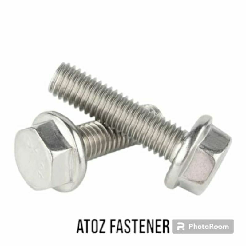 Jual Baut FLANGE BOLT M8 X 50 Stainless Steel 304 A2-70. Kunci 12 | Shopee Indonesia