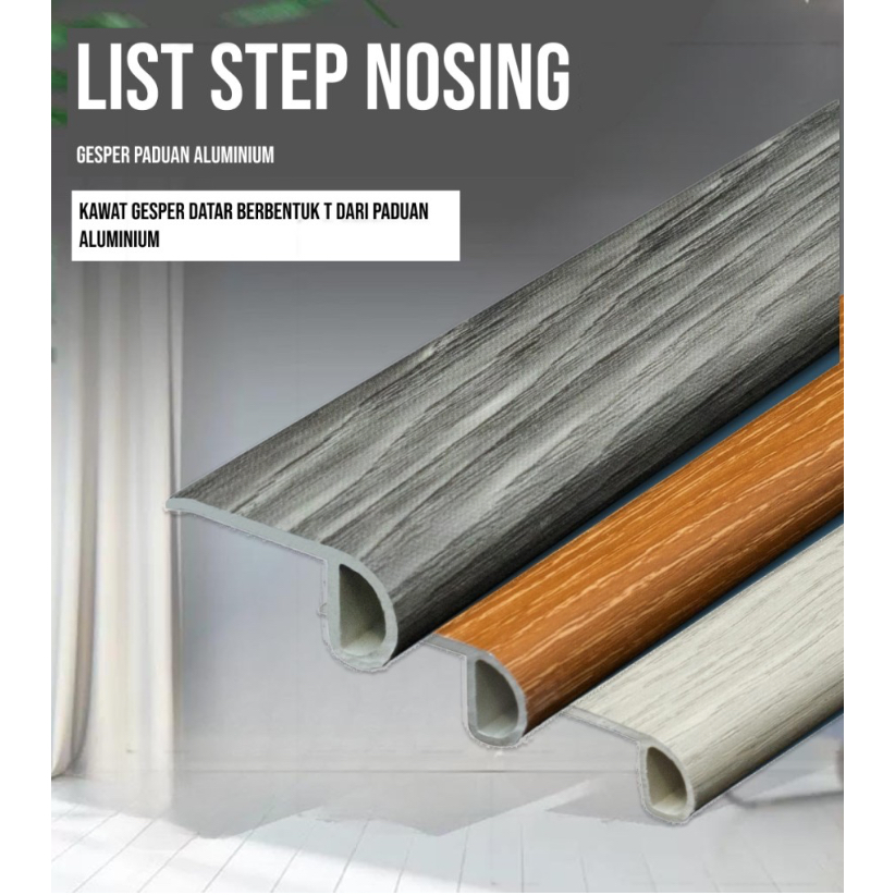 Jual List Step Norsing PVC Aksesoris Tangga Vinyl SPC Lis Nosing Tangga ...