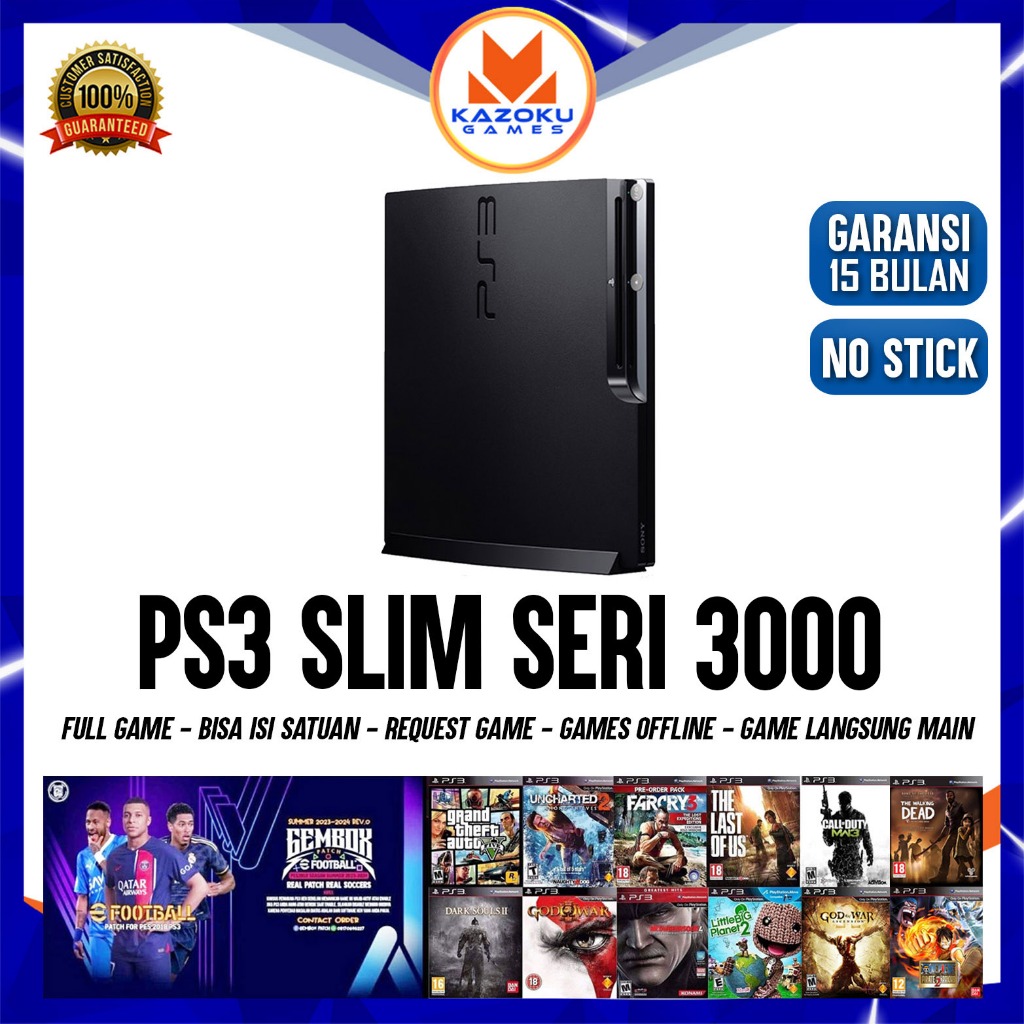 Jual PS3 PS 3 PLAYSTATION 3 SONY S3000/S2000 500GB PUTIH/HITAM | Shopee Indonesia