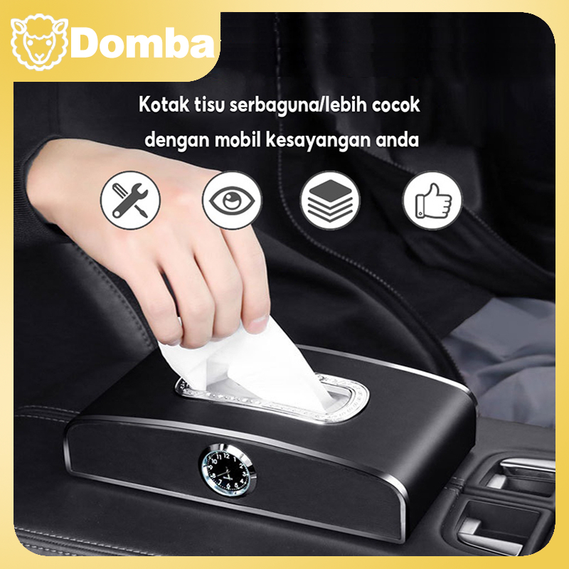 Jual Tempat Tisu Mobil Premium Mewah Multifungsi Jam Car Tissue Box ...