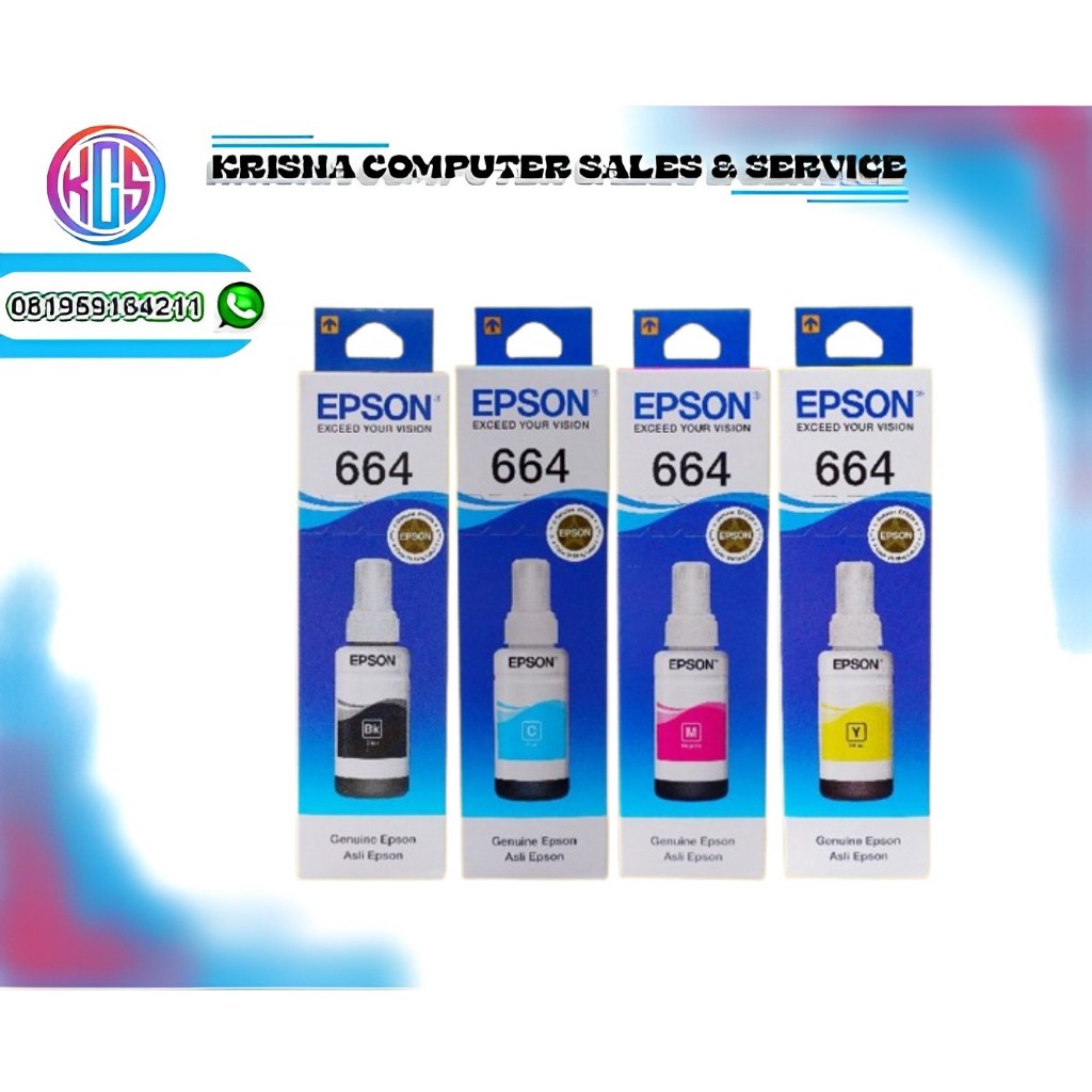 Jual TINTA EPSON 664 ORIGINAL FOR L100,L110,L220 | Shopee Indonesia