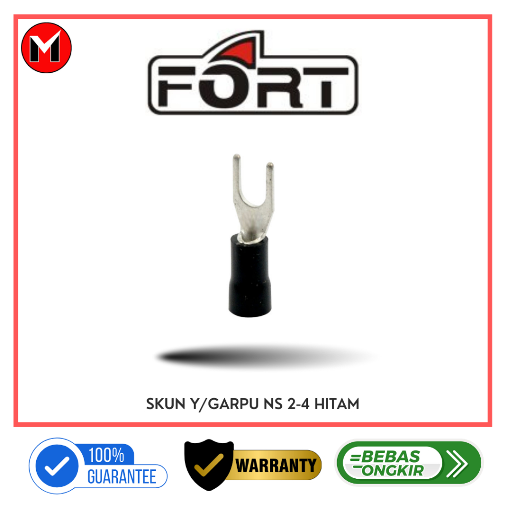 Jual SKUN Y/GARPU NS 2-4 HITAM ORIGINAL - FORK TERMINAL/KABEL LUG LISTRIK 2.5MM | Shopee Indonesia