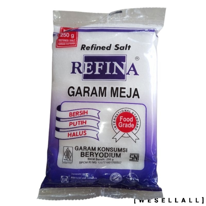 Jual Refina Garam Halus Garam Meja 250 gr | 0027MPA | Shopee Indonesia