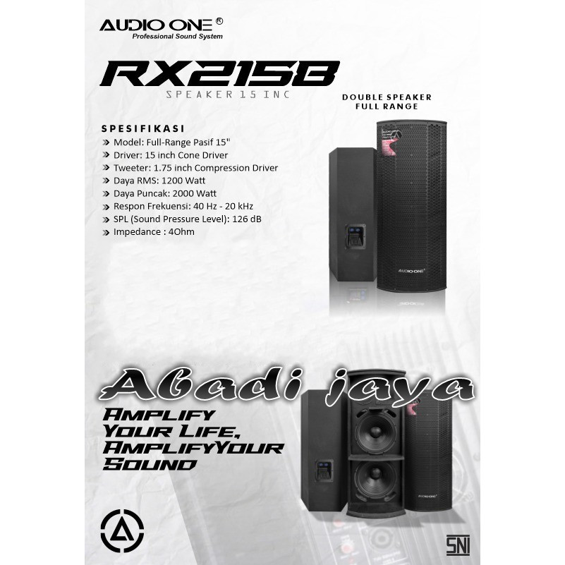 Jual SPEAKER PASIF AUDIO ONE RX215B 15 INCH DOUBLE X 2 FULL RANGE 2 ...