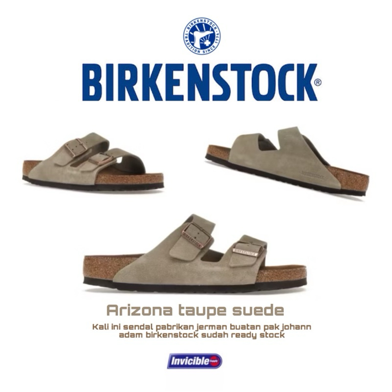 Jual Birk*nstock Arizona Soft Footbed suede taupe | Shopee Indonesia
