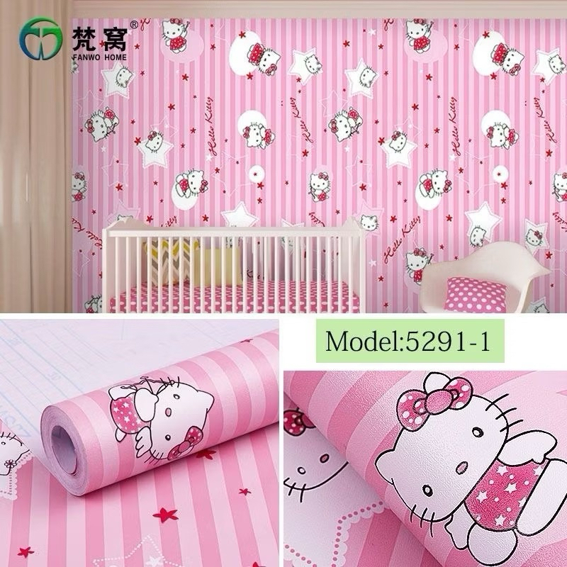 Jual wallpaper dinding hello kitty salur ukuran 8m s/d 9m x 45cm | Shopee Indonesia