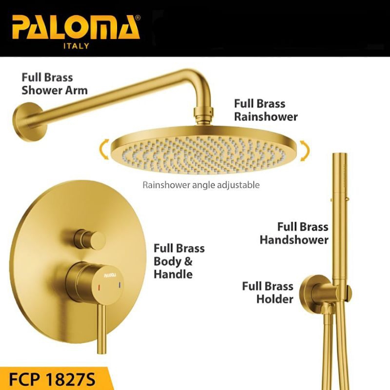 Jual PALOMA FCP 1827S Shower Tanam Concealed Set Keran Kran Panas ...