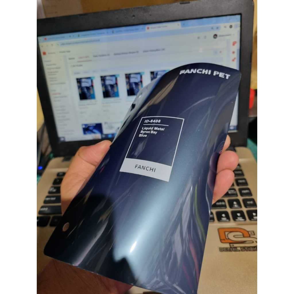 Jual RB 50CM Sticker FANCHI ID-8408 Liquid Metal Byron Bay Blue PET per ...