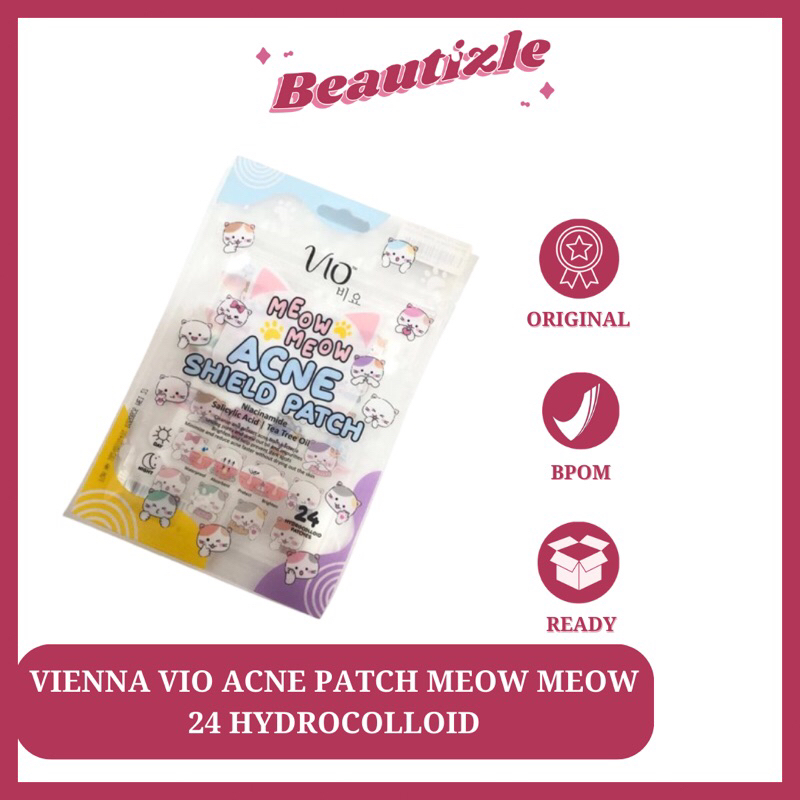 Jual VIENNA Vio Acne Patch Meow Meow 24 Hydrocolloid | Shopee Indonesia