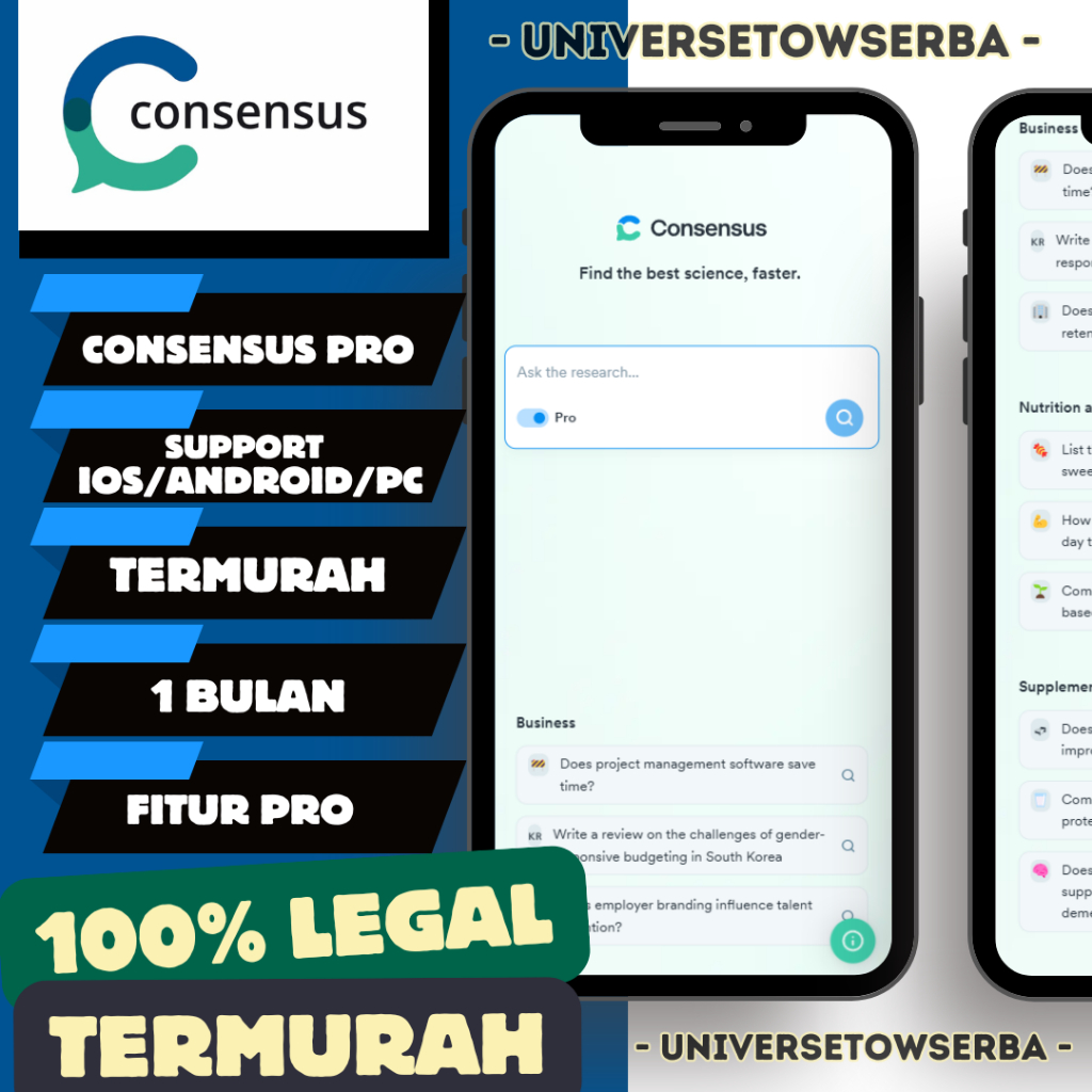 Jual Consensus Ai Premium Pro Software AI | 1 Bulan | Full Garansi | Shopee Indonesia