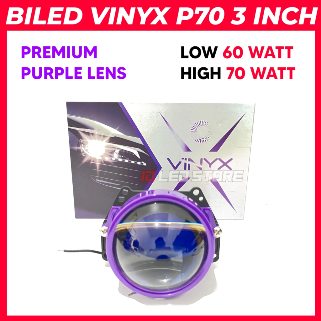 Jual BILED VINYX P70 3 INCH 70 WATT PREMIUM PURPLE LENS FLAT RHD CUT OFF PUS KIPAS PENDINGIN ...
