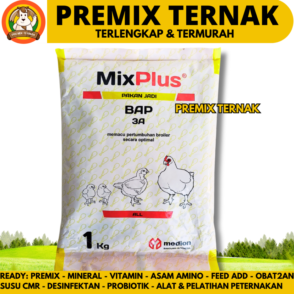 Jual MIX PLUS BAP 3A 1 KG - Mixplus bro (BAP) Premix Ayam Broiler ...