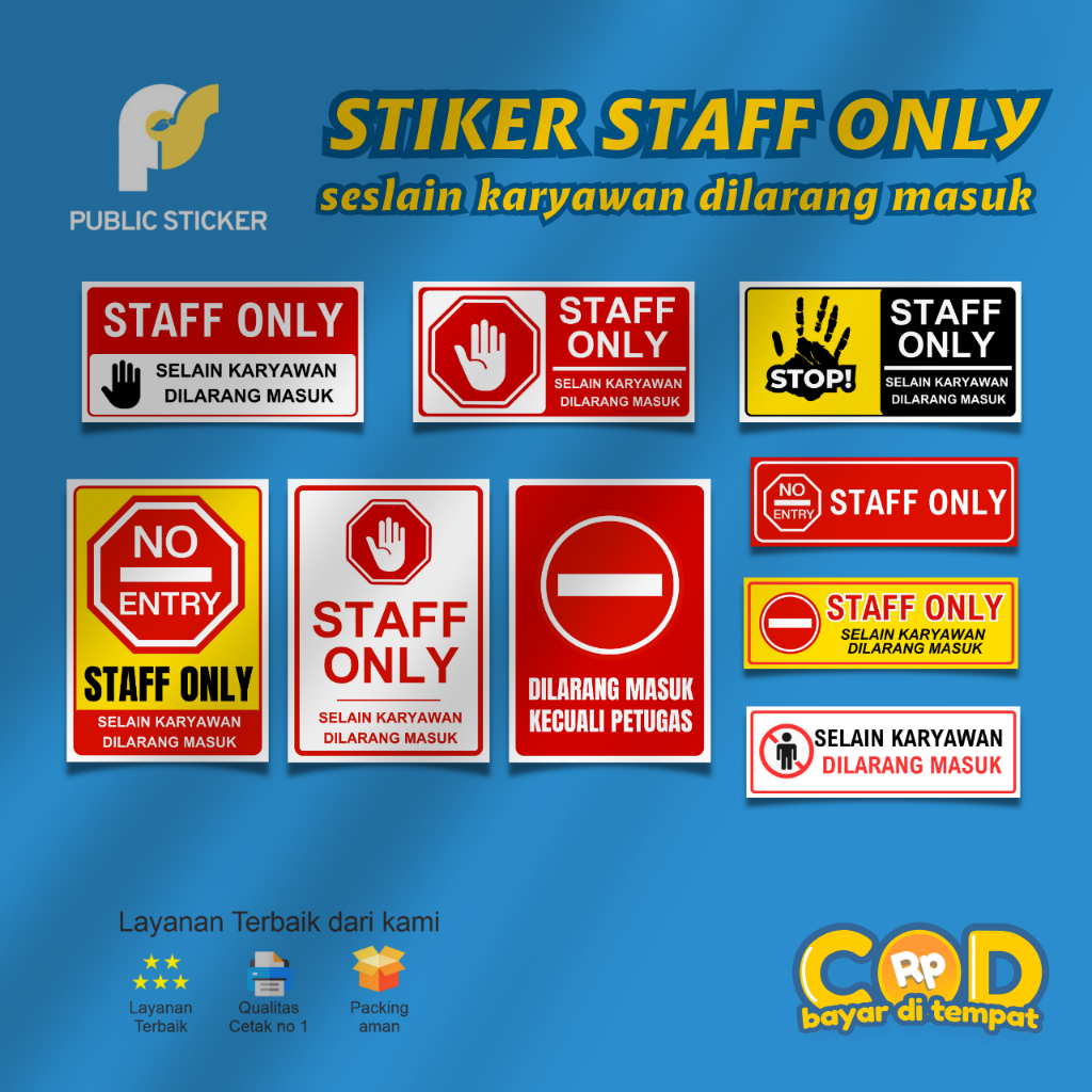 Jual Sticker Dilarang Masuk / Stiker Dilarang Masuk / Dilarang Masuk ...