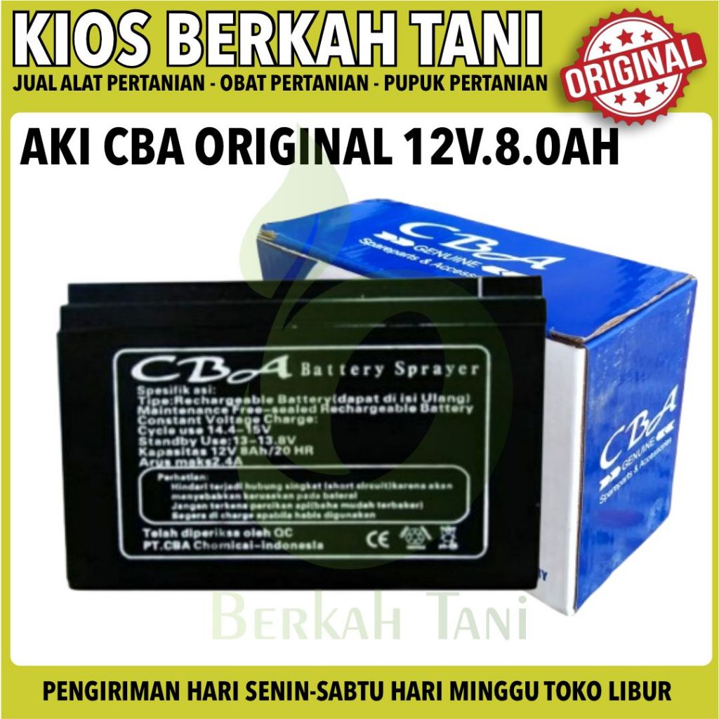 Jual Aki kering Tangki Elektrik CBA 12V 8AH Original Accu Baterai Electric Battery Knapsack ...