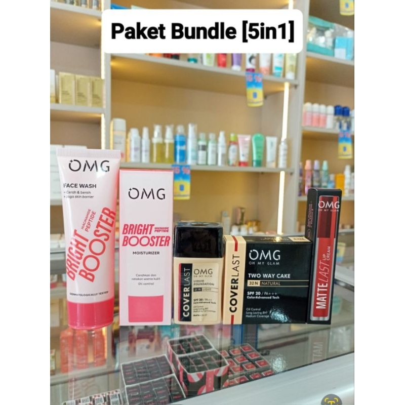 Jual OMG Paket BUNDLE Make up 5in1 ( FOUNDATION + TWC + FACE WASH + LIP ...