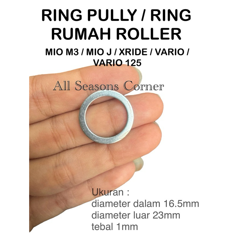 Jual RING PULLY / RING RUMAH ROLLER MIO M3 / MIO J ( Diameter dalam 16.5mm diameter luar 23mm ...