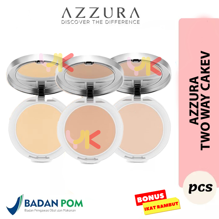Jual AZZURA Two Way Cake | Full Size & Refill | All Day Matte Finish ...
