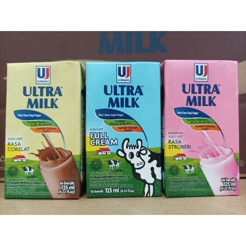 Jual susu ultra milk uht 125 ml 1 dus isi 40 pcs | Shopee Indonesia