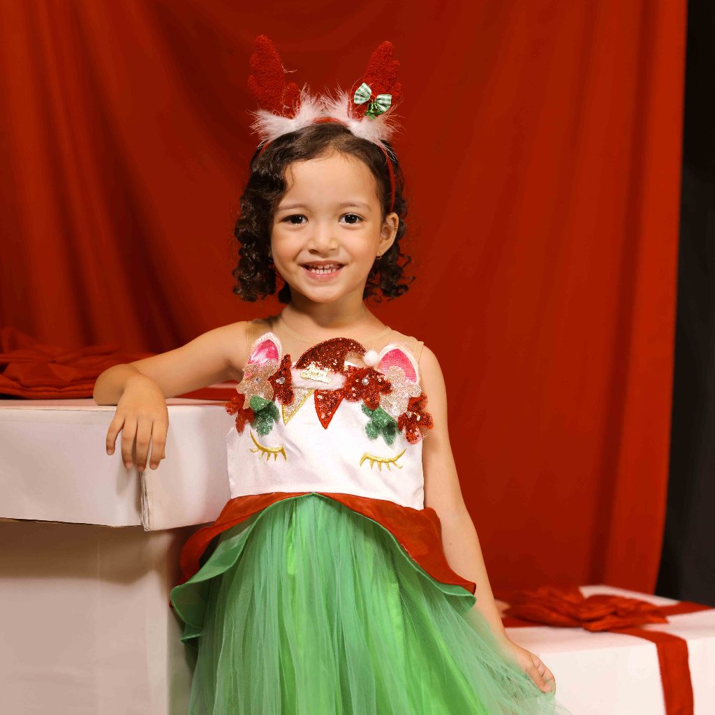 Jual [AMBER] Baju Dress Gaun Anak Perempuan Natal Chrismast Unicorn ...