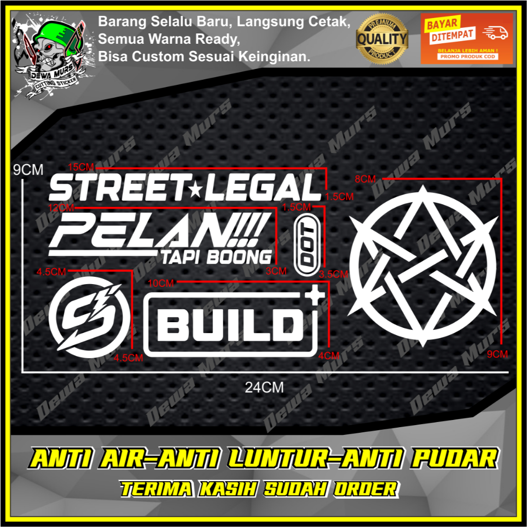 Jual Cutting Sticker PAKET 6 IN 1 STREET LEGAL BINTANG V1 PELAN TAPI ...