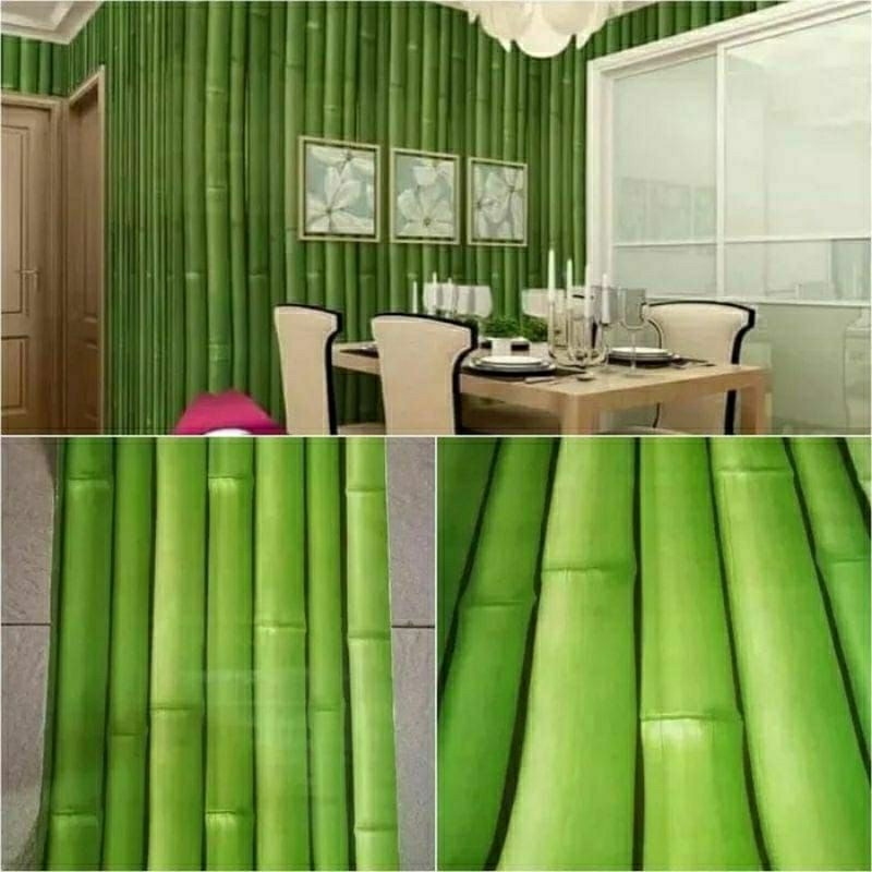 Jual WALPAPER PREMIUM STICKER DINDING BAMBU / BAMBU DAUN | Shopee Indonesia