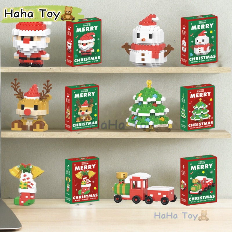 Jual HaHa Toy Christmas Mainan Mini Bricks Toys Kartun Building Block ...