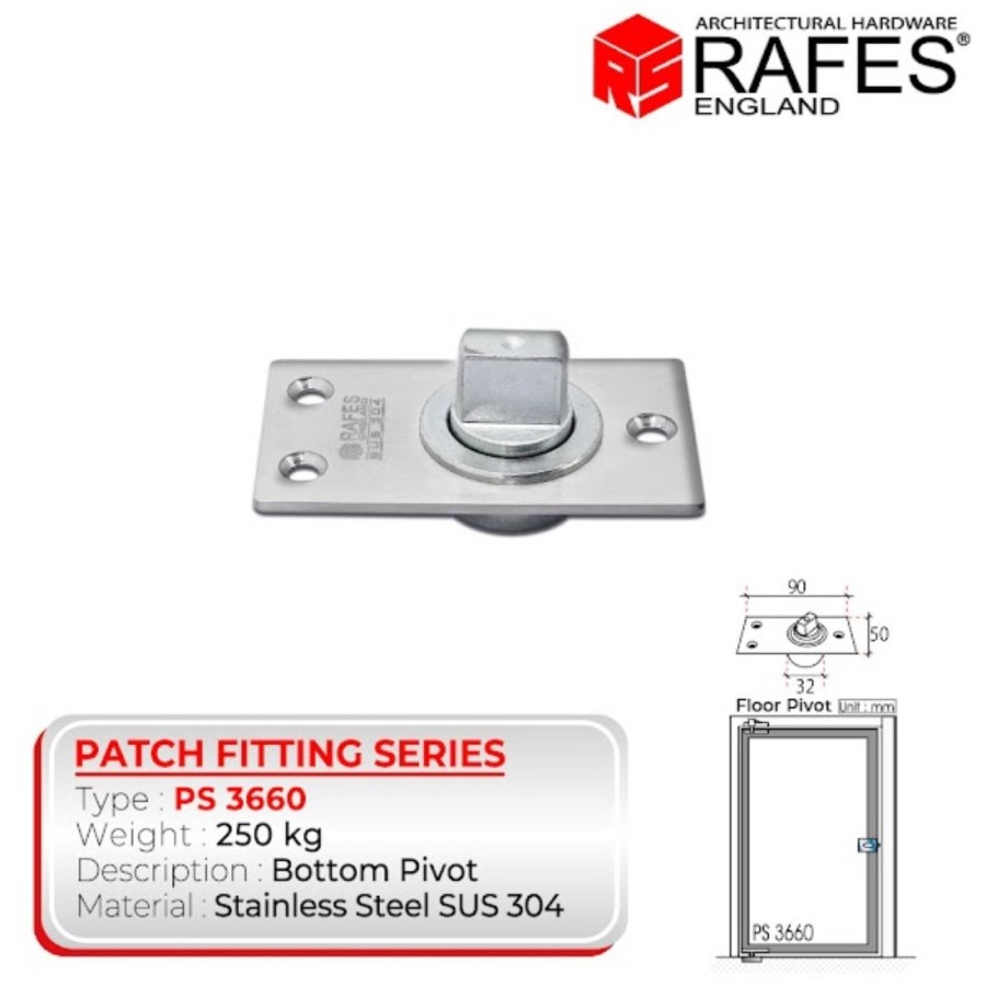 Jual Engsel Bottom Pivot RAFES Stainless Steel SUS 304 250 KG | Shopee ...