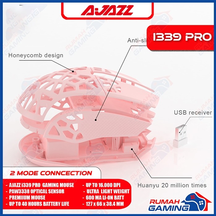 Jual AJAZZ - I399 PRO - Gaming Mouse - Dual Mode - Wirelles - Light Weight | Shopee Indonesia