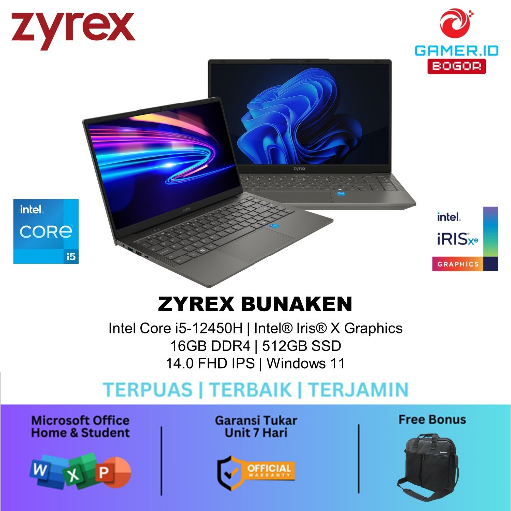 Jual Zyrex Blaze i5-12450H 16gb 512Ssd Win11 14.0Full HD Backlit Metal 2 Year - TERMURAH ...